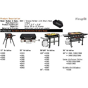 Firsgrill Professional Replacement Blackstone Griddle 17, 22, 28, 30 & 36 inches Grease Cup Foil Tray pan