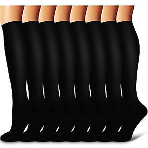 Laite Hebe Compression Socks For Women& Men circulation(8 Pairs),Socks-Best for Running,Sports,Hiking,Flight travel,Pregnancy