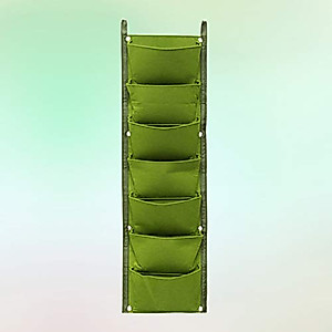 Cabilock Hanging Wall Plants 7- Pocket Vertical Hanging Planter Nonwoven Fabric Hanging Garden Planter Bag Wall Plant Grow Bag for Indoor Outdoor Balcony Planting Phyto