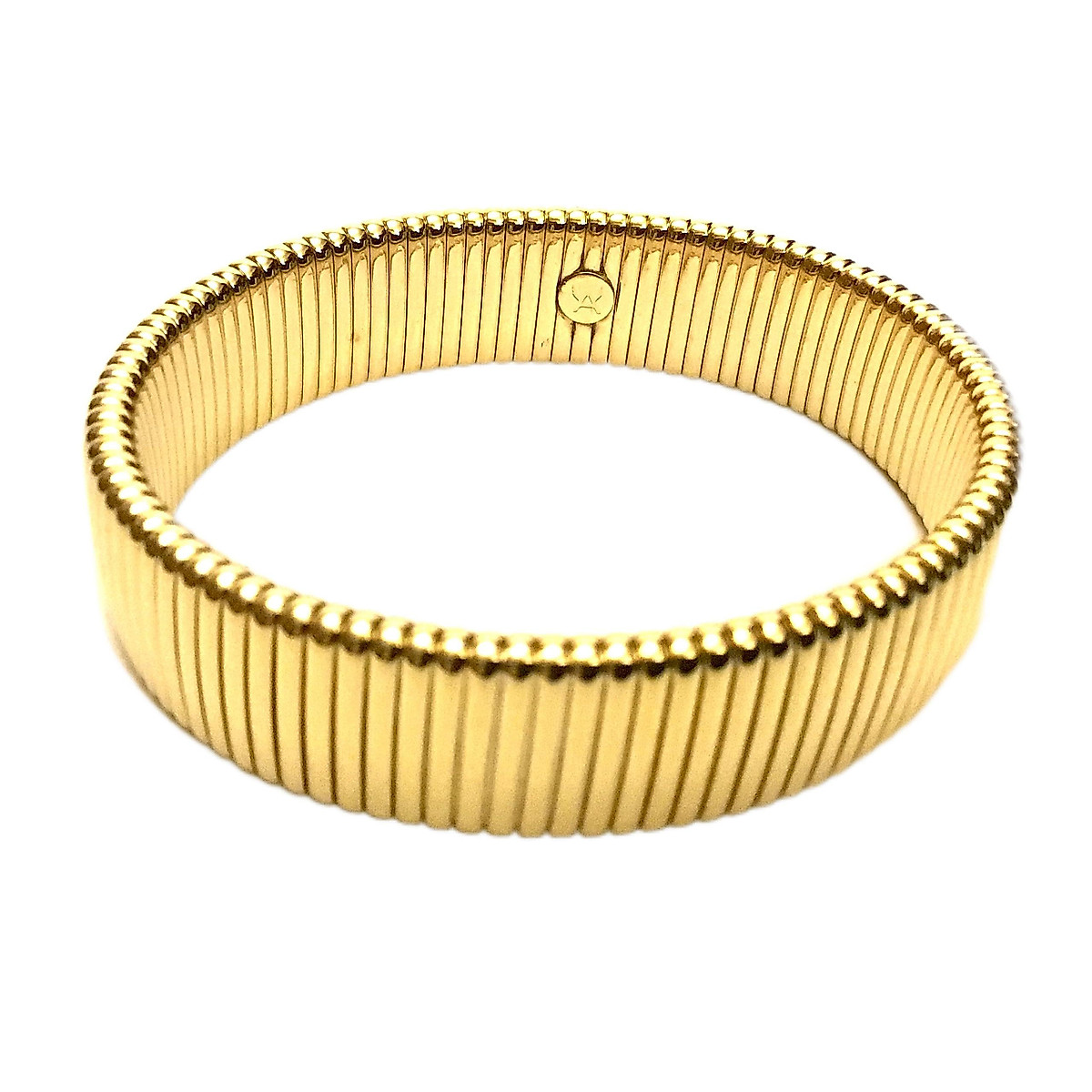 Marshal Metal Fashion Bracelet Omega Style Brass Polished Stretch Cobra Bracelet (Gold)