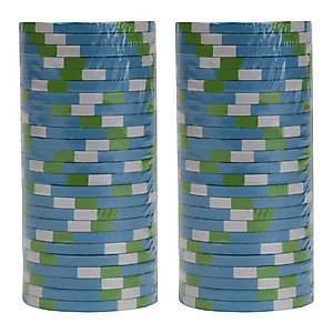 Claysmith Gaming Pack of 50 Monaco Club Poker Chips, Heavyweight 13.5-gram Clay Composite (10 Blue)