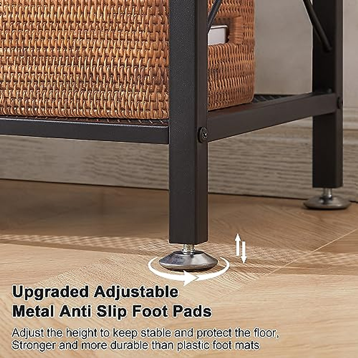 VECELO Industrial TV Stand for 70 Inch Television Cabinet 3-Tier Console with Open Storage Shelves, Entertainment Center Metal Frame for Living Room, Bedroom, 63 Inch, Dark Brown