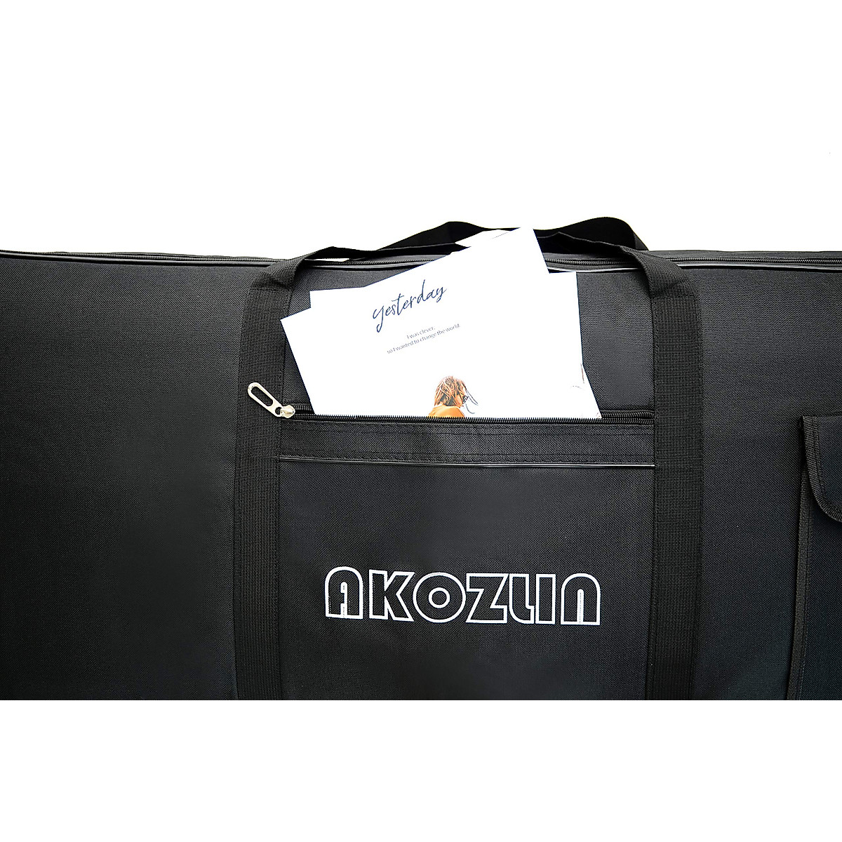 AKOZLIN 61 Keys Portable Padded Keyboard Case,Dimension 40"x6"x16", Electric Piano Keyboard Gig Bag (Black)