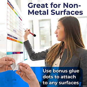 Magnetic Dry Erase Whiteboard Calendar for Fridge Set of 3 - Includes: Monthly, Weekly & Daily Calendar Whiteboard, Grocery List, 5 Markers & Eraser - Perfect Calendar to Get Organized Every Day