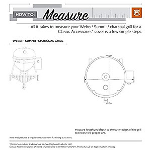 Classic Accessories Ravenna Water-Resistant 40 Inch BBQ Grill Cover for Weber Summit, Grill Cover, Grill Cover for Outdoor Grill, BBQ Cover