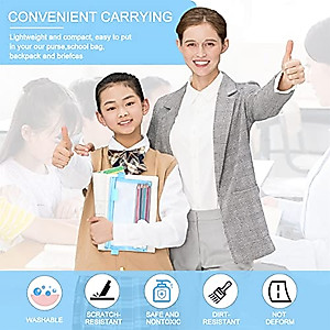 Darolin [Upgraded [4 Pack] Pencil Case, Clear Mesh Zippered Pencil Bag Pouch, Pen Case Organizer Storage, Portable Stationery Pouch for School College Office Supplies, Cosmetics Makeup Bag - B