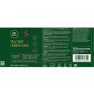 Tea Tree Lemon Sage Thickening Shampoo and Conditioner Set, Builds Body + Boosts Volume, For Fine Hair, 10.14 fl. oz., Set