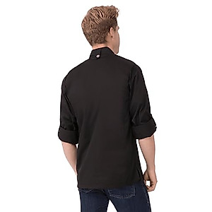 Chef Works Men's Hartford Chef Coat, Black, Medium