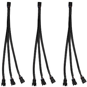 Aypzuke 3 Pack Computer PC PWM Fan Splitter Cable 1 to 3 (4 Pin+3 Pin)