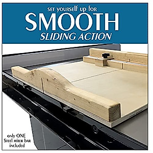 18” Precision Steel Miter Bar Rail Runner with Adjustable Spring Loaded Plungers For DIY Table Saw Crosscut Sleds, Jigs and Fixtures to Slide in 3/4 inch by 3/8 inch Miter Slots