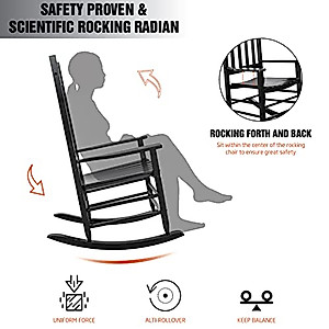 HOMESTEAD Wooden Rocking Chair, Black