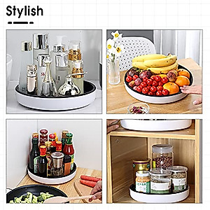 LAMY Lazy Susan Organizer Kitchen Organization, 10 Inch Lazy Susan Turntable for Cabinet, Pantry, Refrigerator and Table, Black