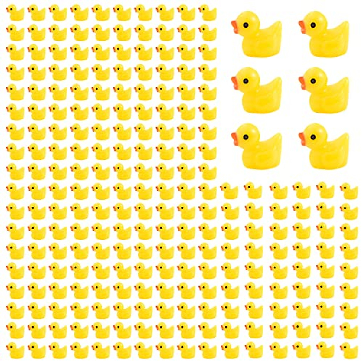 KUUQA 70 Pieces Tiny Ducks Mini Resin Ducks Miniature Duck Figures Ornament for Craft, Dollhouse, Slime, Home Decorations（Yellow）