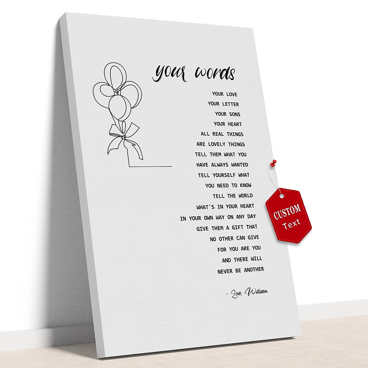 Custom Canvas Quotes, Custom Quote Print Line Art Text Poster Framed Wall Art Personalized Quote Print Custom Poem Print Calligraphy Canvas Sign Frame Letter Gift On Birthday, Anniversary Day