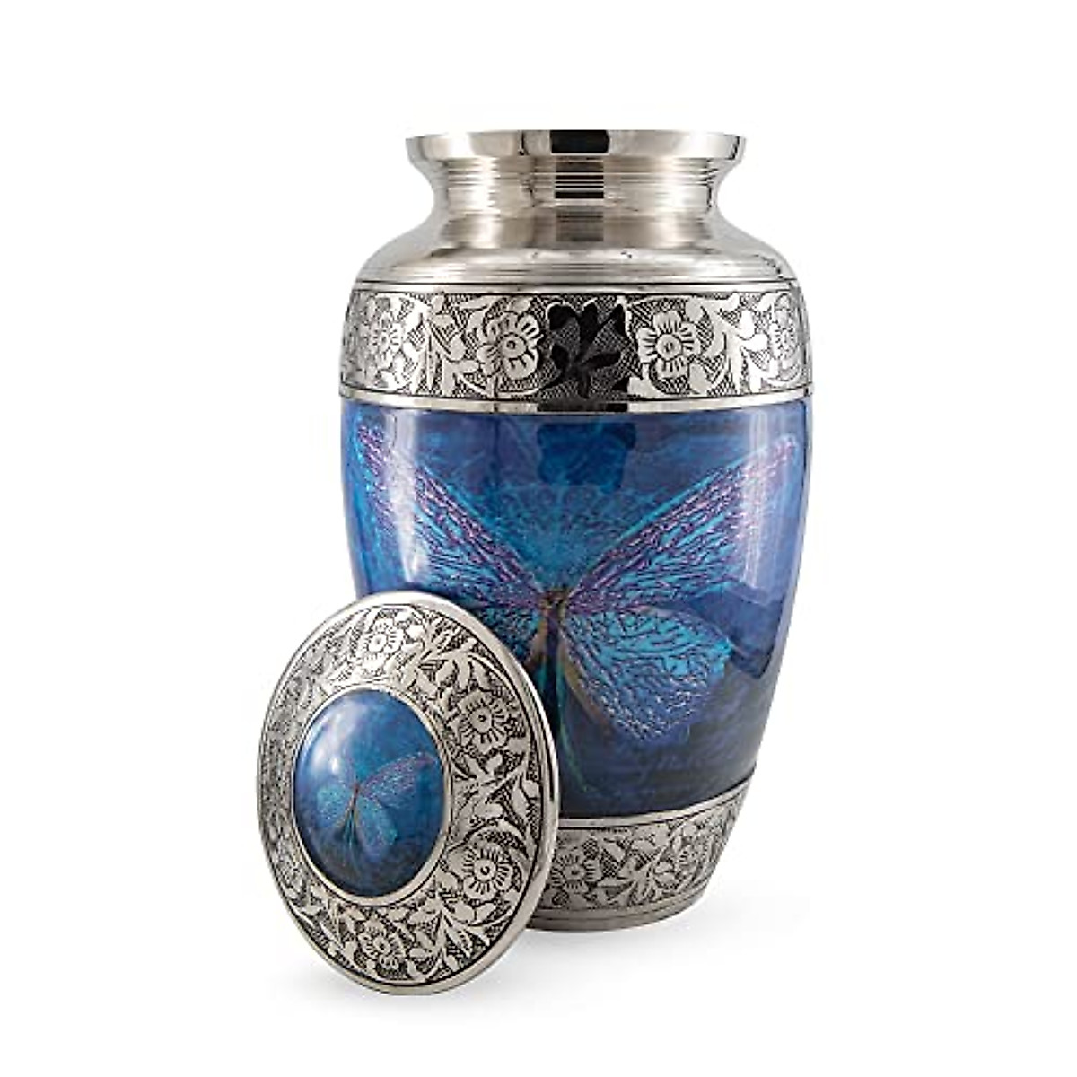 Blue Chrysalis Adult Urn - Cremation Urns for Human Ashes - Adult Urns Funeral urn Human ash Adult for Memorial, Funeral, Burial or Columbarium (1 Large Urn)