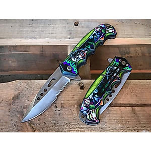 Pocket Knife Joker Super Knife Spring Assisted Open 8.5" Green Handle