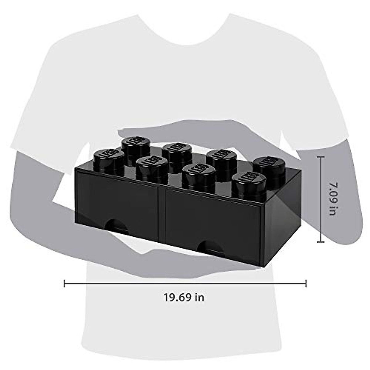 Room Copenhagen, LEGO Brick Drawer - Stackable Storage and Décor - Brick 8, Black