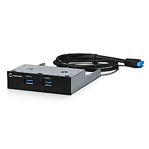 Tek Republic TIU-3000 3.5 inch Front Panel USB Hub with 2 USB 3.0 Ports (2ft 20-Pin Adapter Cable)