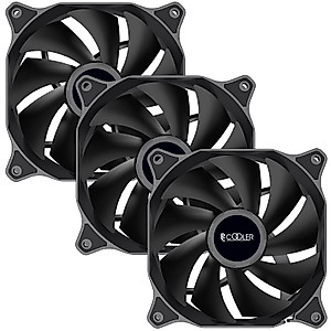 PCCOOLER 120mm Case Fans, DN120 120mm PC Fan 3 Pack Dark Night Series, High Performance Cooling PC Fan - Efficient Hydraulic Bearing - 1200 RPM Low Vibration, Computer Fans 120mm Fan for CPU Cooler