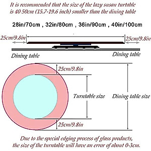 ZJIEX 28in 32in 36in 40in Wooden Turntable Tray, Kitchen Lazy Susan, Tabletop Rotating Serving Plate, 360° Swivel Tray, Not Tilted, Easy To Share Food (Color : Haitang color, Size : 40in/100cm)