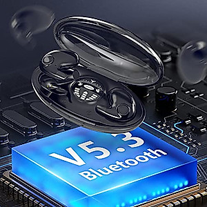 Invisible Sleep Wireless Earphone Ipx5 Waterproof Sense-Free Double Noise Cancelling Bluetooth Headphones, 2023 New Wear Bluetooth 5.3 Touch Control Waterproof Sport Running Earring Earphone (Black)