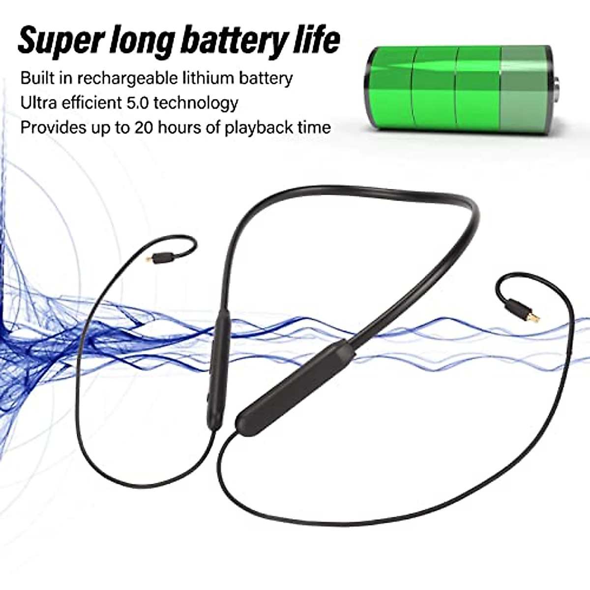 Earphone Adapter Cord, Earphone Wireless Upgrade Cable Low Latency Codec HiFi Lossless Sound for E50 for E40 for LS400 for LS200