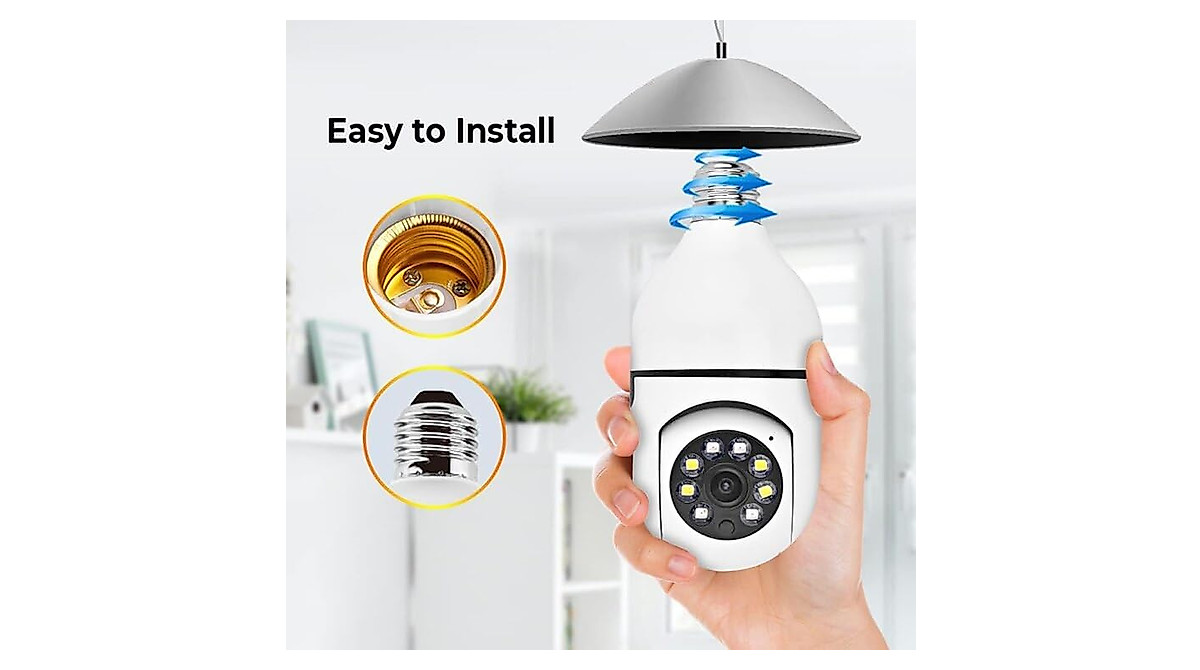 METRICSQUARE Hidden Camera Light Bulb with Night Vision & WiFi