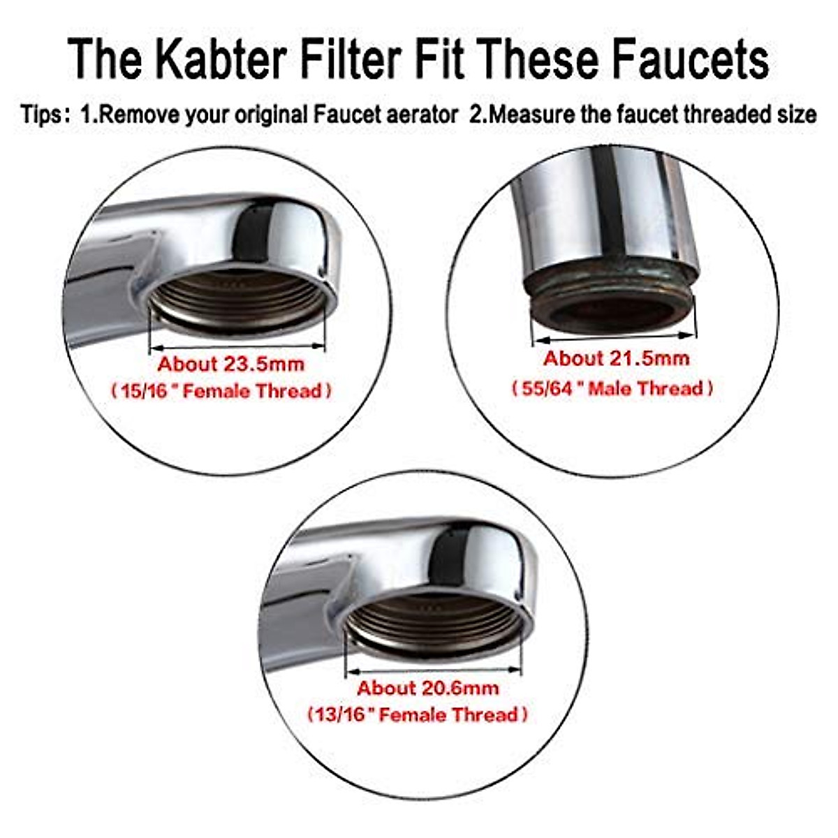 Kabter Faucet Mount Water Filter System Tap Water Filtration Purifier,Chrome