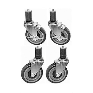 Commercial Stainless Steel Work Prep Table 24 x 30 & Double Overshelf 14 x 30 with Casters Wheels