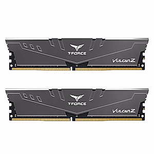 TEAMGROUP T-Force Vulcan Z DDR4 16GB Kit (2x8GB) 3200MHz (PC4-25600) CL16 Desktop Memory Module Ram (Gray) - TLZGD416G3200HC16CDC01