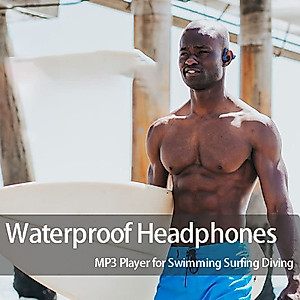 IKXO Swimming Bone Conduction Headphones Waterproof Mp3 Player, Open Ear Wireless Earbuds 16G Sport Earphones with Bluetooth for Running Diving Water Gym Spa Underwater