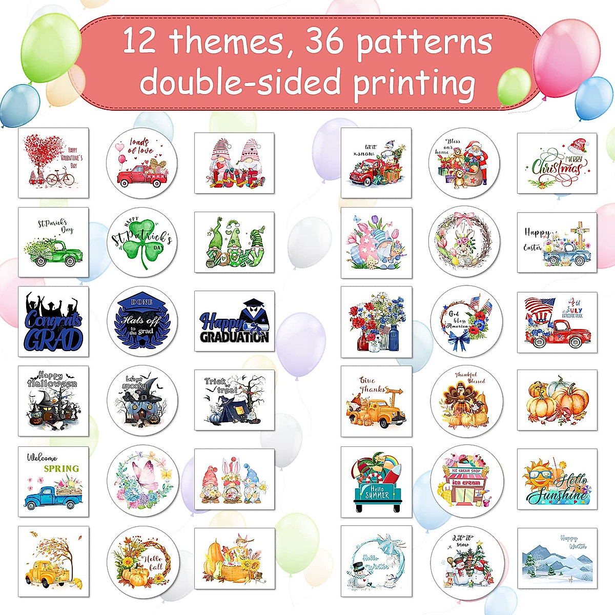 St. Patrick's Day Tiered Tray Decor St. Patrick's Day Decorations Interchangeable Decor with Wooden Frames, Arch, Ladder and 18 Cards Cards Including 36 Patterns, (36 Pattern)