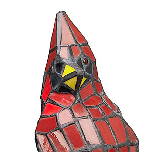 RIVER OF GOODS Stained Glass Bird Accent Lamp - 8" W x 13.5" H - Tiffany Style Table Lamps for Home, Office Desk, Bedroom, Nightstand - Blue Jay Decor