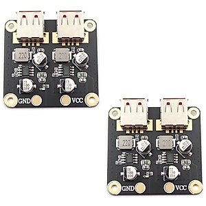 (2 Pack) JacobsParts 48W Dual USB QC 3.0 Fast Charge Step-Down Buck Module Power 12V 24V DC Input