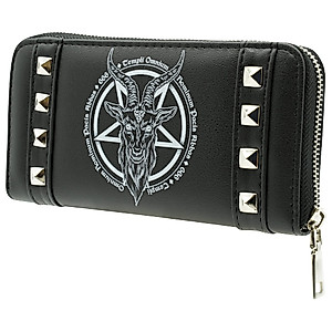 Ro Rox Omnium Alternative Goth 666 Baphomet Pentagram Faux Leather Wallet Purse