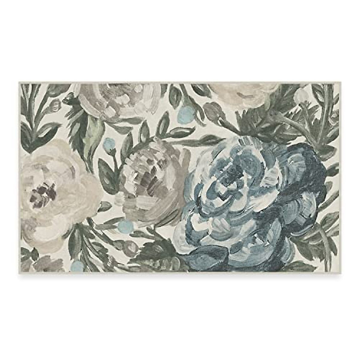 RUGGABLE Camellia Washable Rug - Perfect Floral Area Rug for Living Room Bedroom Kitchen - Pet & Child Friendly - Stain & Water Resistant - Jade 3'x5' (Standard Pad)