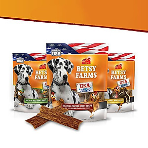 Betsy Farms Natural Chicken Jerky Recipe Dog Treats - Chicken Jerky Dog Treats, 12 Oz