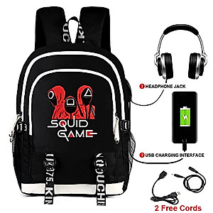 CUSALBOY TV Backpack Student Men and Women USB Charging School Bag Computer Bag Backpack (Black 2)