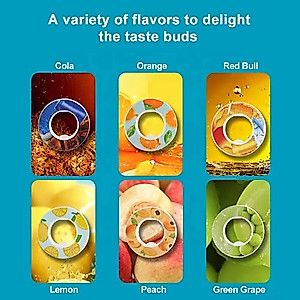 pophorn Scented Water Bottle — 650mL Flavouring Water Bottle With 6 Scented Pods, Leakproof Flip Lid Cap, Carry Strap, BPA Free Tritan, Suitable for Outdoor Sports, Fitness (Black)