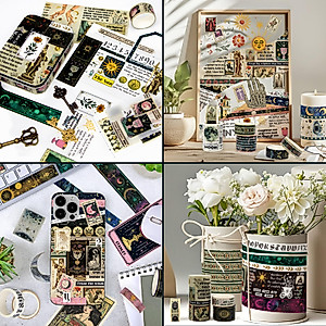 29 Rolls Washi Tape Set - Tarot Theme Decorative Masking Tape Colored Patterns, Vintage Adhesive Artists Tapes for Journaling Supplies, Diy Crafts, Scrapbooking, Junk Journal Supplies, School Supplies