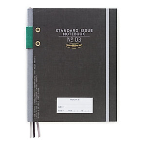 DesignWorks Ink Standard Issue Bound Personal Journal, Black 6.75" x 8.5"