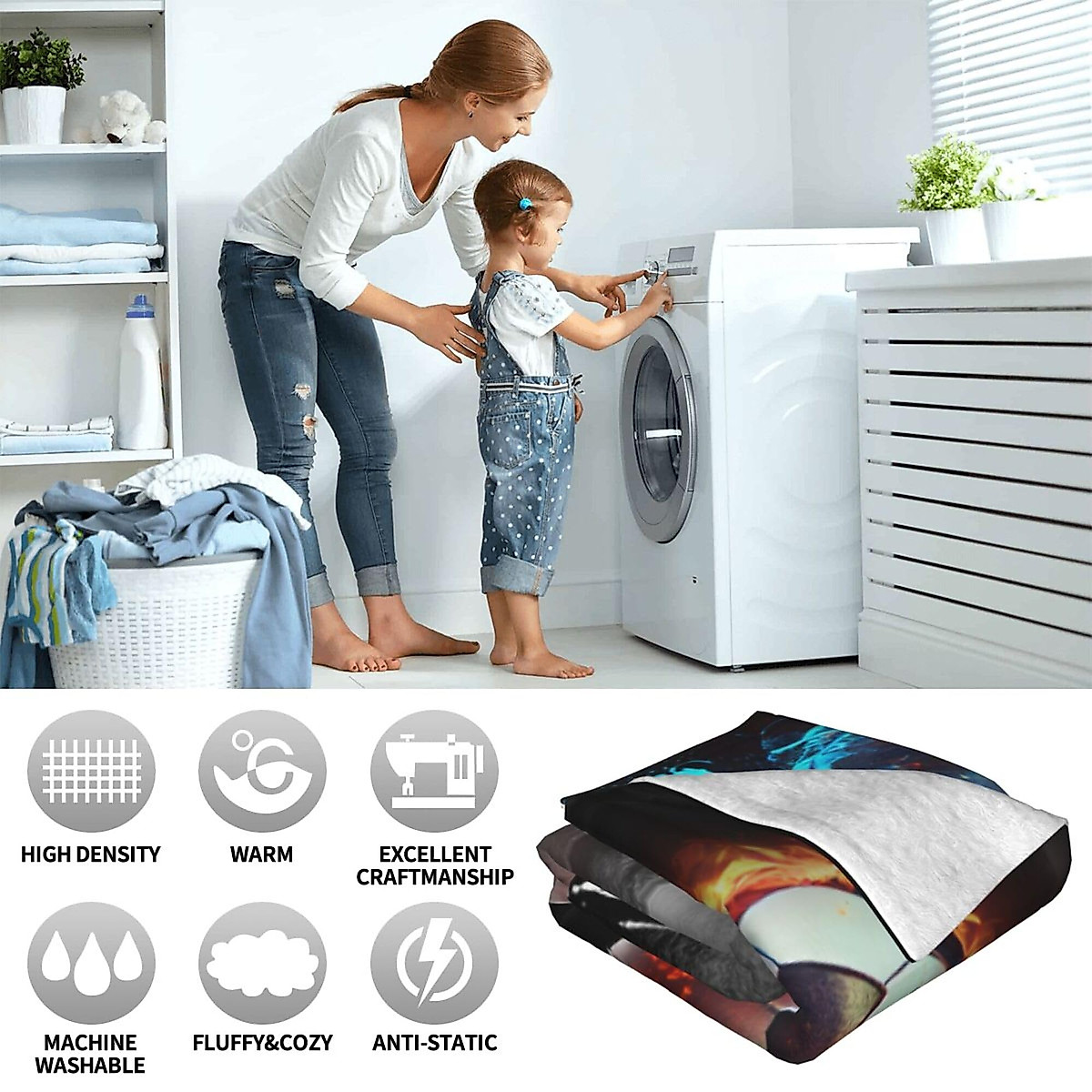 CaomeiWu Custom Soccer Blanket, 40"x50" Flannel Cool Soccers Sports Themed Throw, Soft Nap Throw Blanket for Home Boys Girls Women Men Soccer Lovers Gifts