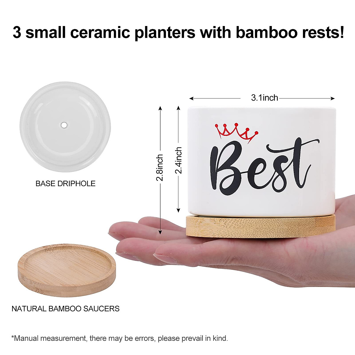 Whonline Birthday Gifts for Wife from Husband Unique, Succulent Pots Planter Gifts for Women Mothers Day Anniversary, Romantic Best Wife Ever Gifts for Any Occasion, Arrive Beautifully Gift Boxed