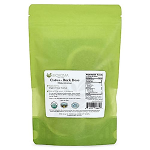 Pure and Organic Biokoma Cistus - Rock Rose (Cistus incanus) Dried Leaves Tea 40 Bags 2oz In Resealable Moisture Proof Pouch