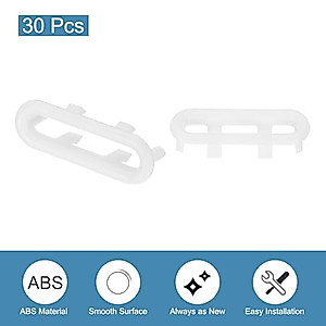 uxcell 30pcs Sink Overflow Rings, Bathroom Kitchen Basin Trim Bath Sink Hole Oval Hollow Plastic Overflow Drain Cover Insert in Hole (White)