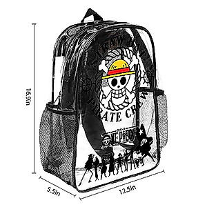 URYLVUG Japanese Anime Clear Backpack, Cosplay PVC Daypack, Heavy Duty See Through Shoulder Bag for Work, Transparent Plastic Bag for Boys Girls-Skull