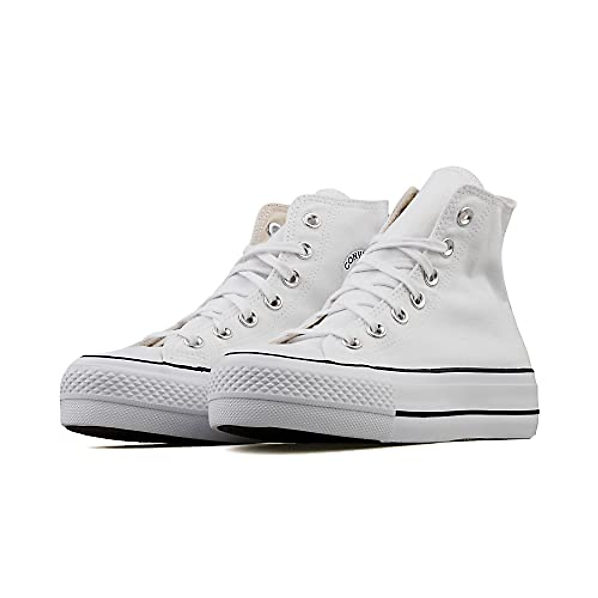 Converse Women's Chuck Taylor All Star Lift High Top Sneakers, White/Black/White, 9 Medium US