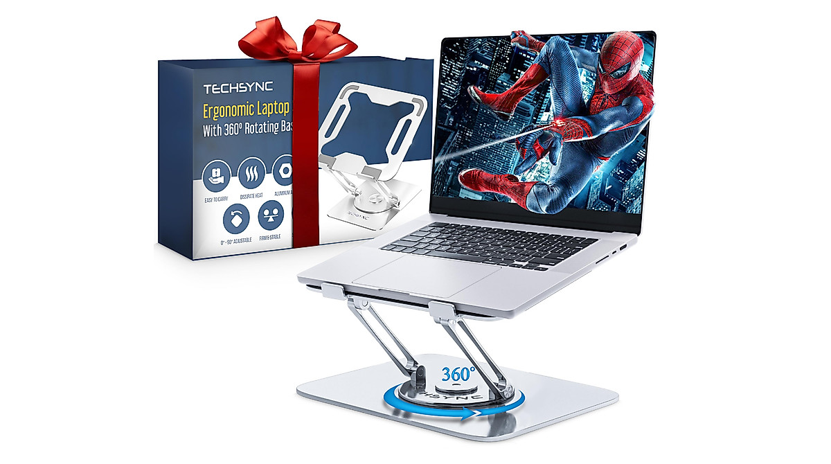 TechSync 360° Rotating Laptop Stand - Ergonomic & Portable