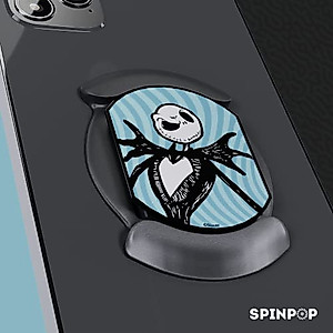 Tim Burtons The Nightmare Before Christmas Jack and Sally Slim Grip for Phone- Ultra Slim Phone Grip Finger Holder with Pop Up Mode Doubles as Phone Stand- Jack Skellington Phone Holder for Hand
