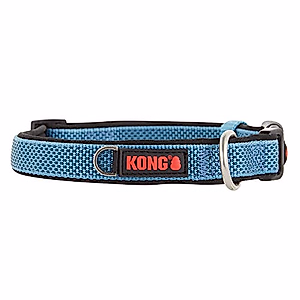 KONG Comfort Neoprene Padded Dog Collar Offered by Barker Brands Inc. (Medium, Blue)